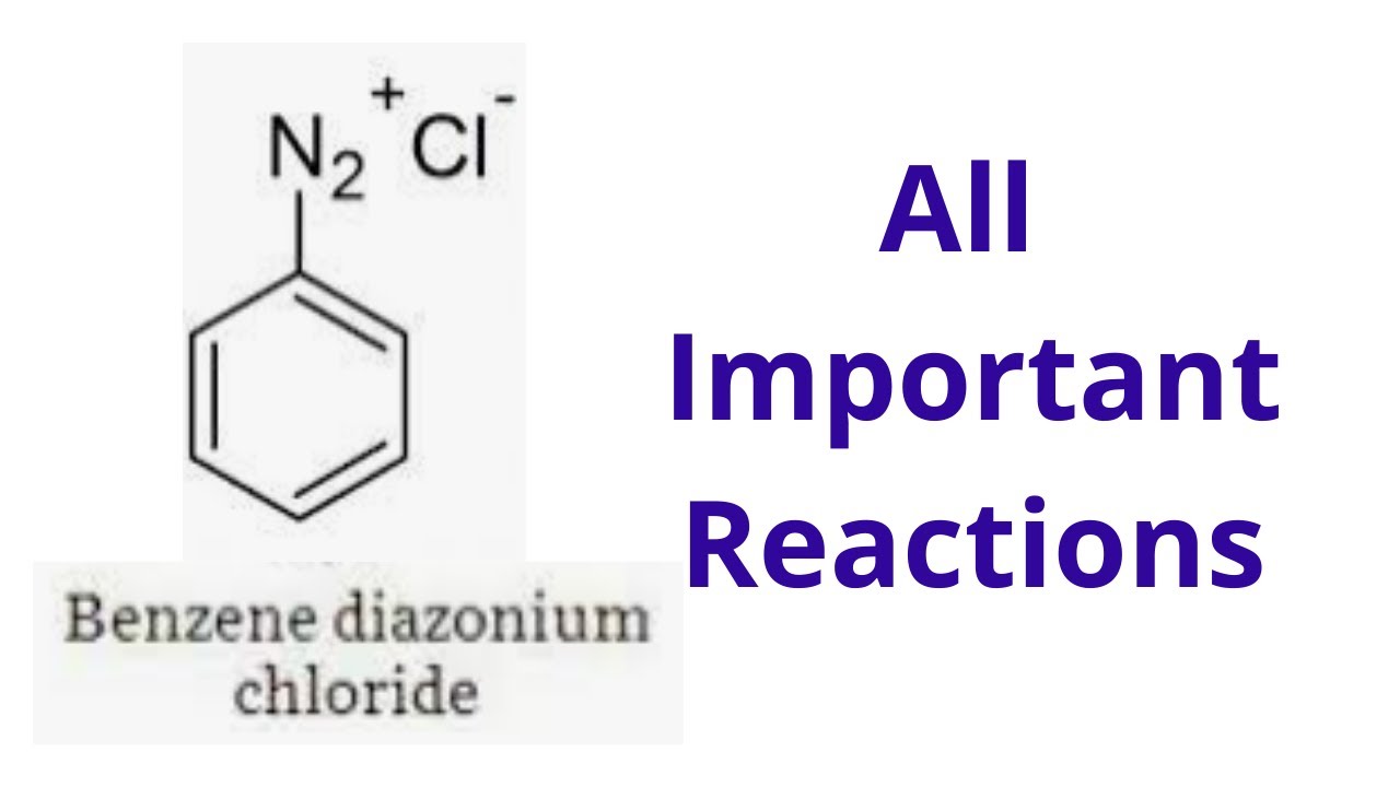 Reactions of Benzene Diazonium Chloride | Organic chemistry | NEET-22 ...