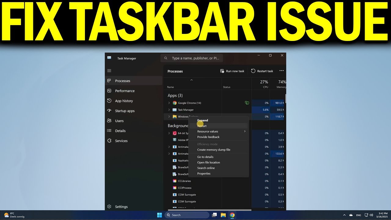 How To Fix Taskbar Unresponsive, Not Loading, Frozen or Not Working in ...