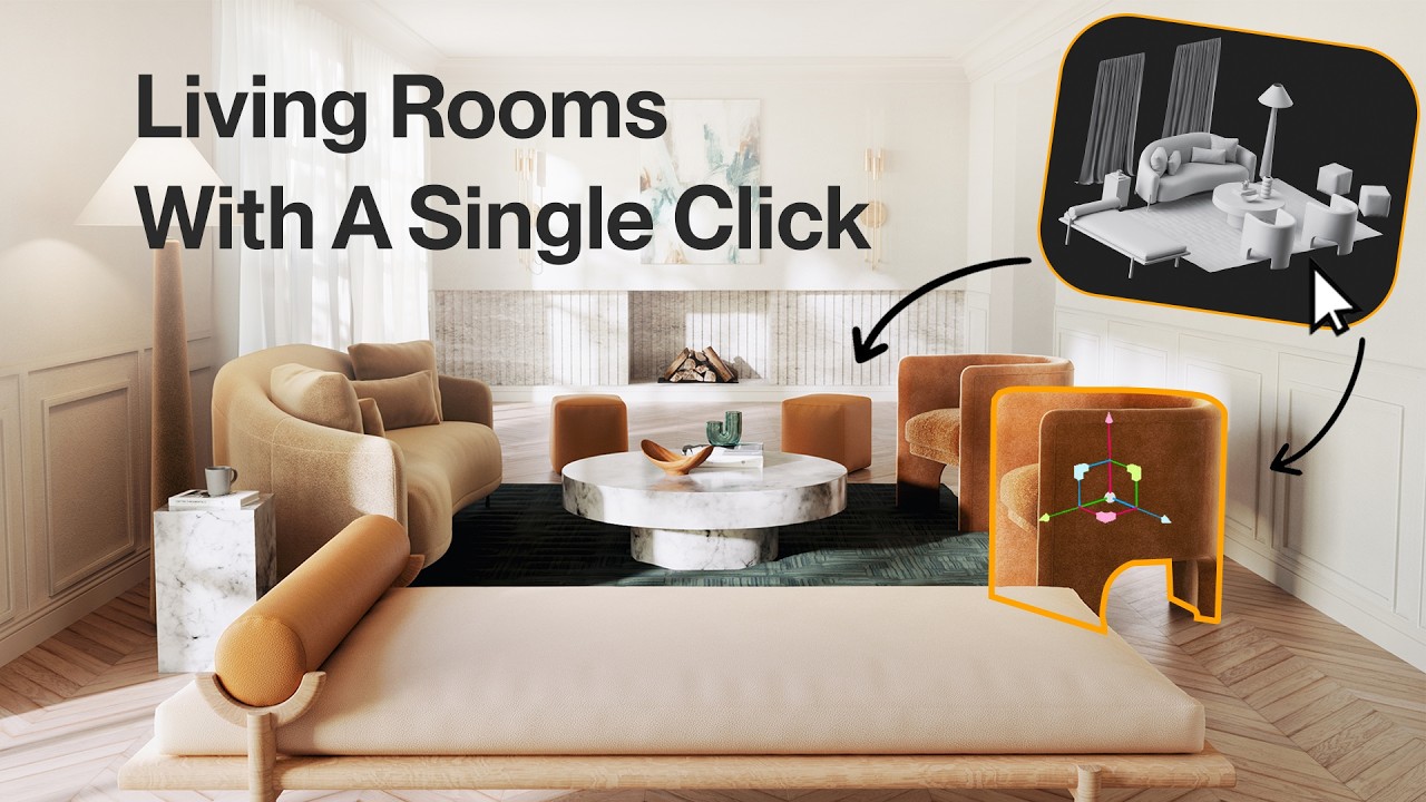 Create a Stunning Living Room Render in SECONDS with 3D Models - YouTube