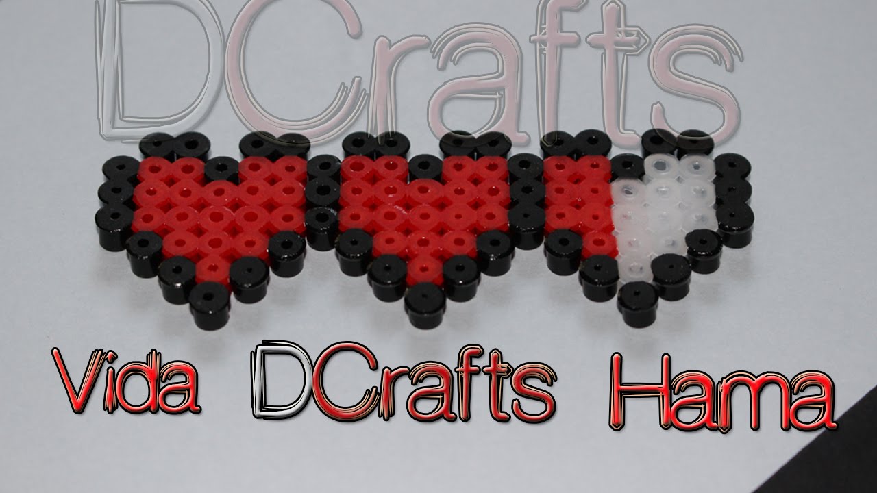 COMO HACER CORAZONES DE VIDA VIDEOJUEGO CON HAMA PERLER BEADS FUSE DIY ...