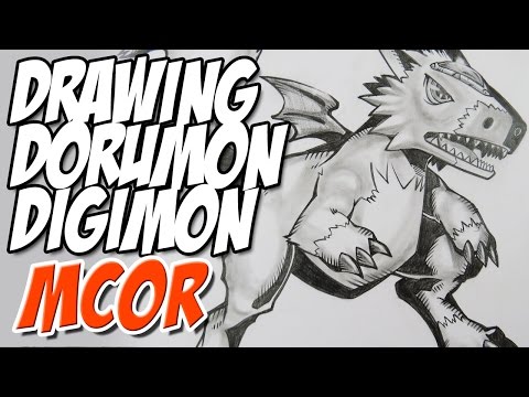 How to Draw Dorumon from Digimon Anime | Easy Pencil Drawing