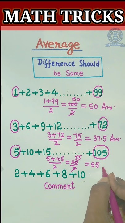 Avarage Math Shortcuts Tricks || #average #maths #shorttrick - YouTube
