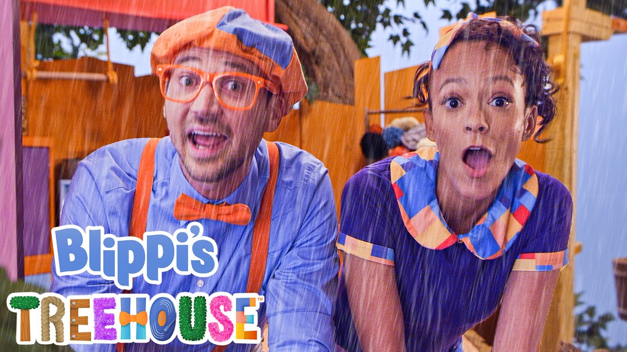 Blippi's Treehouse - Rain Rain! | Amazon Kids Original | Educational ...