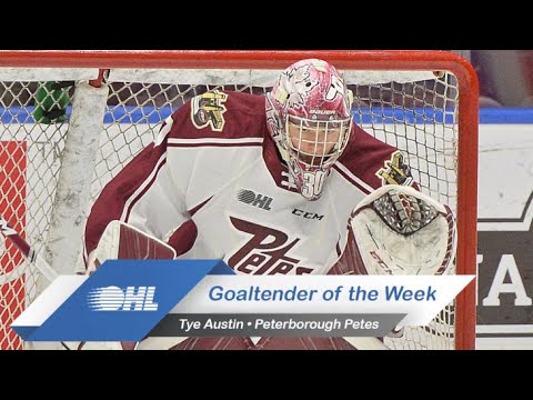 Petes' Tye Austin Named OHL Goaltender of the Week - YouTube