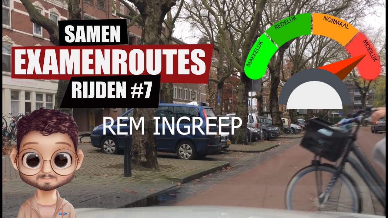 Examenroute CBR Rotterdam #7 Stuur en Rem ingreep - YouTube