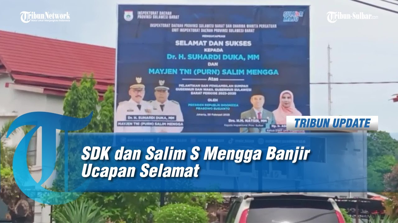 SDK dan Salim S Mengga Banjir Ucapan Selamat, Karangan Bunga dan Spanduk Penuhi Kantor Gubernur ...