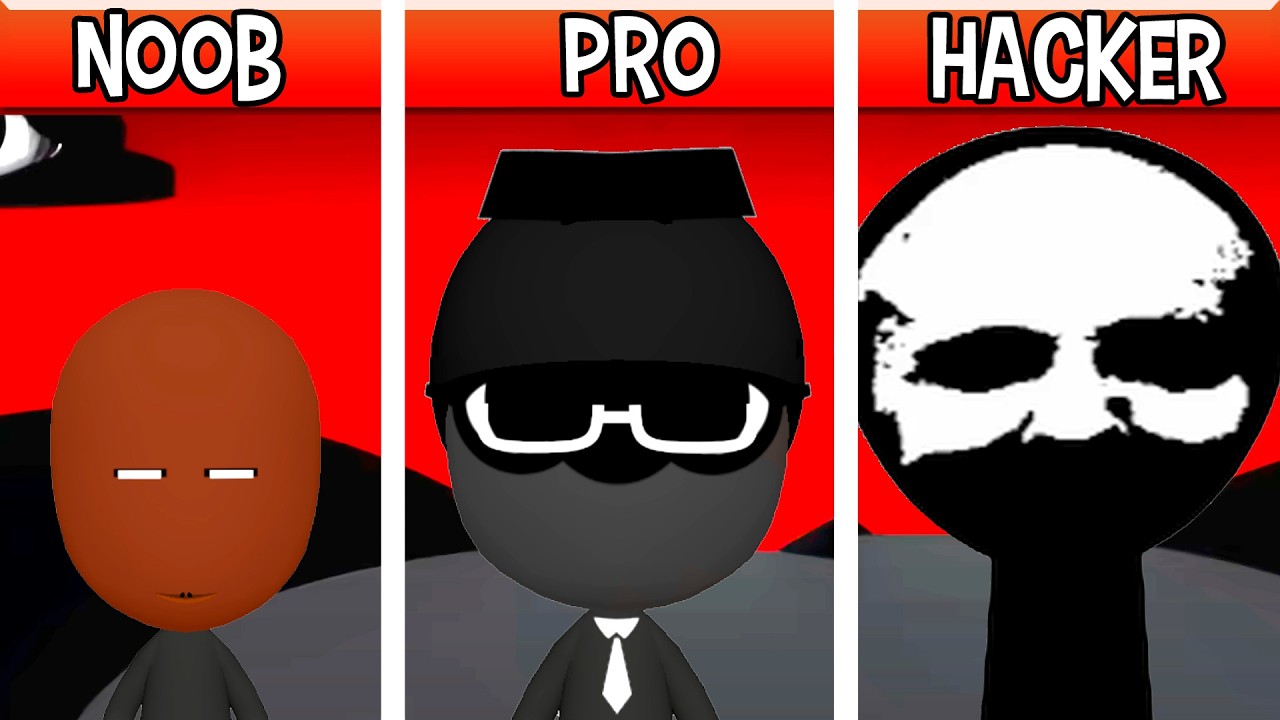 Mii Black : Noob, Pro, HACKER! / (Incredibox Sprunki) - YouTube