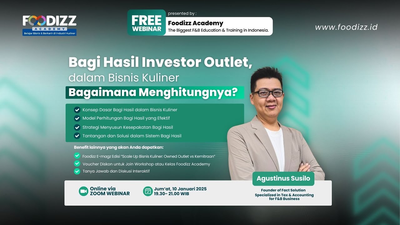 Free Webinar - Bagi Hasil Investor Outlet dalam Bisnis Kuliner ...