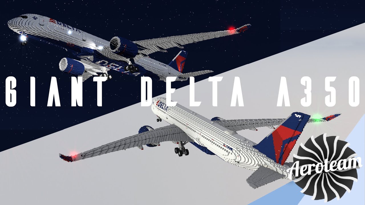 SUPER GIANT Minecraft Delta Airbus A350 | [5.5:1 Scale] - YouTube
