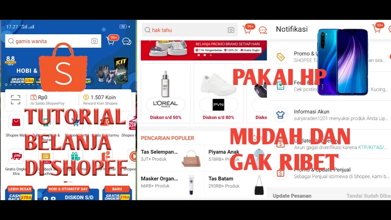 Tutorial Cara mudah belanja di shopee - YouTube