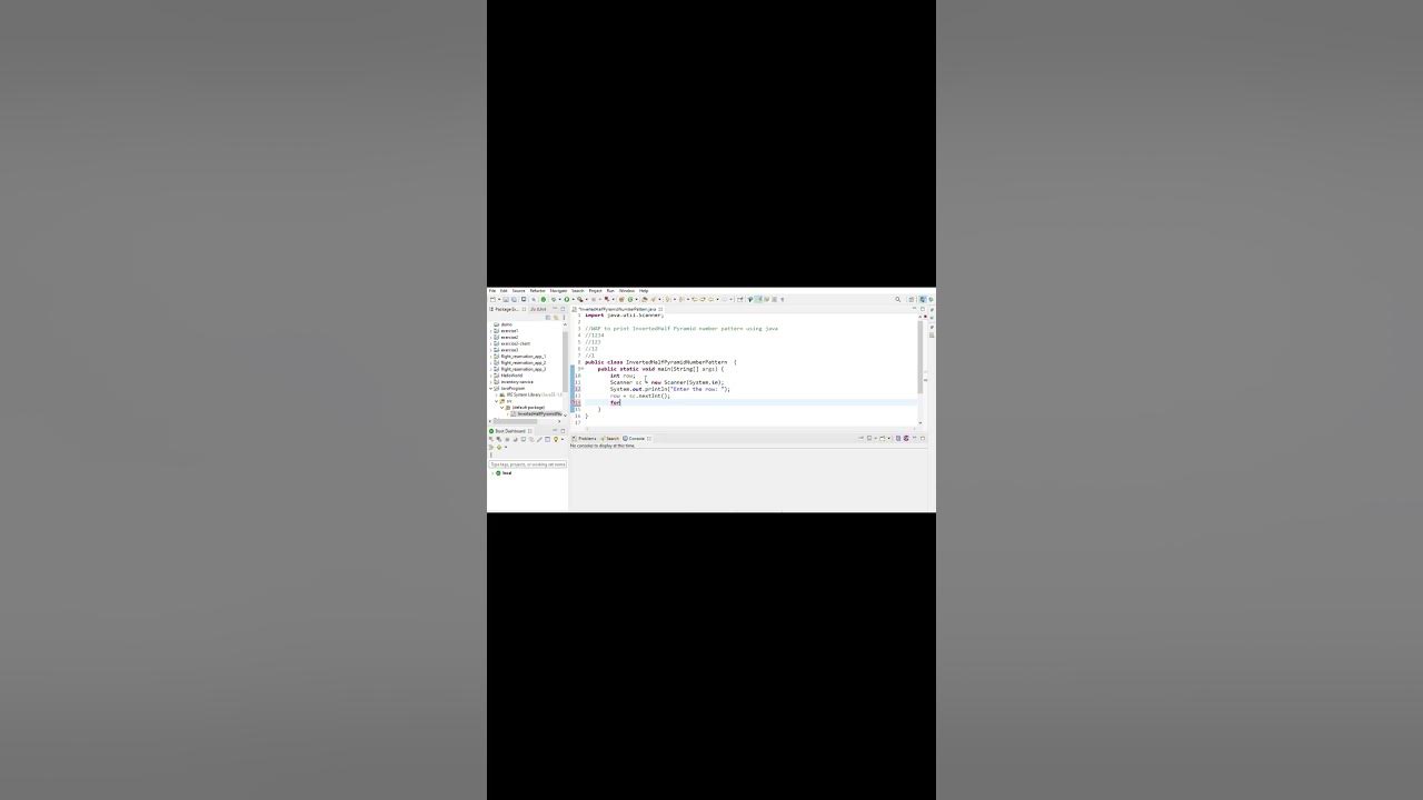 Java Program To Print Inverted Half Pyramid Number Pattern Youtube
