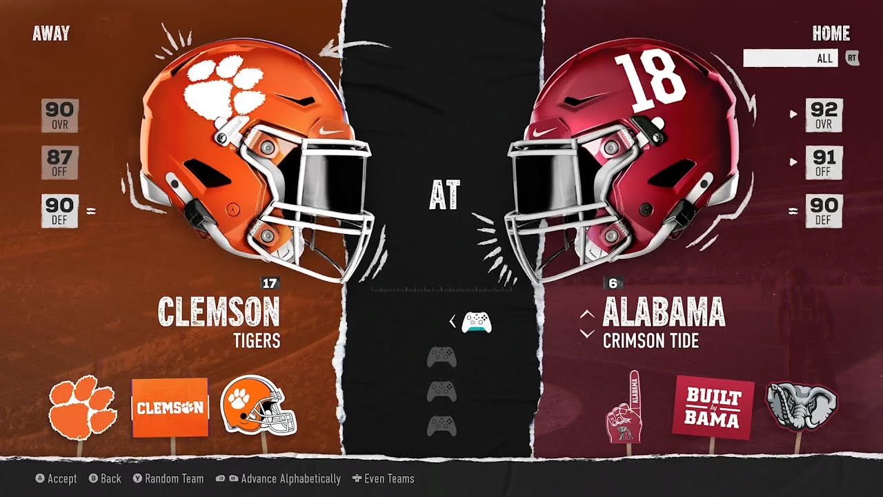 Clemson vs Alabama | EA Sports College Football 25 - YouTube