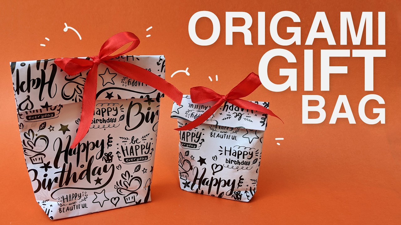 How to make origami gift bag out of wrapping paper | Gift wrapping ...