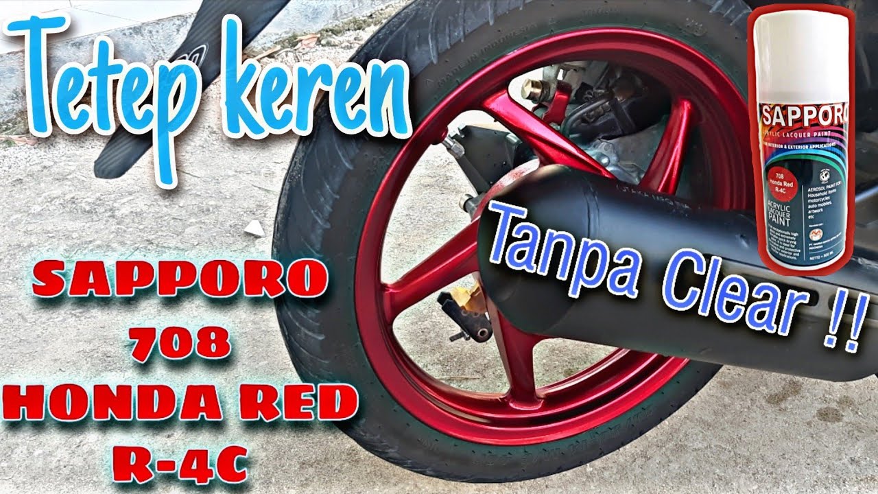 REPAINT VELG WARNA RED CANDY TANPA CLEAR. #SAPPORO 708 HONDA RED R-4C ...