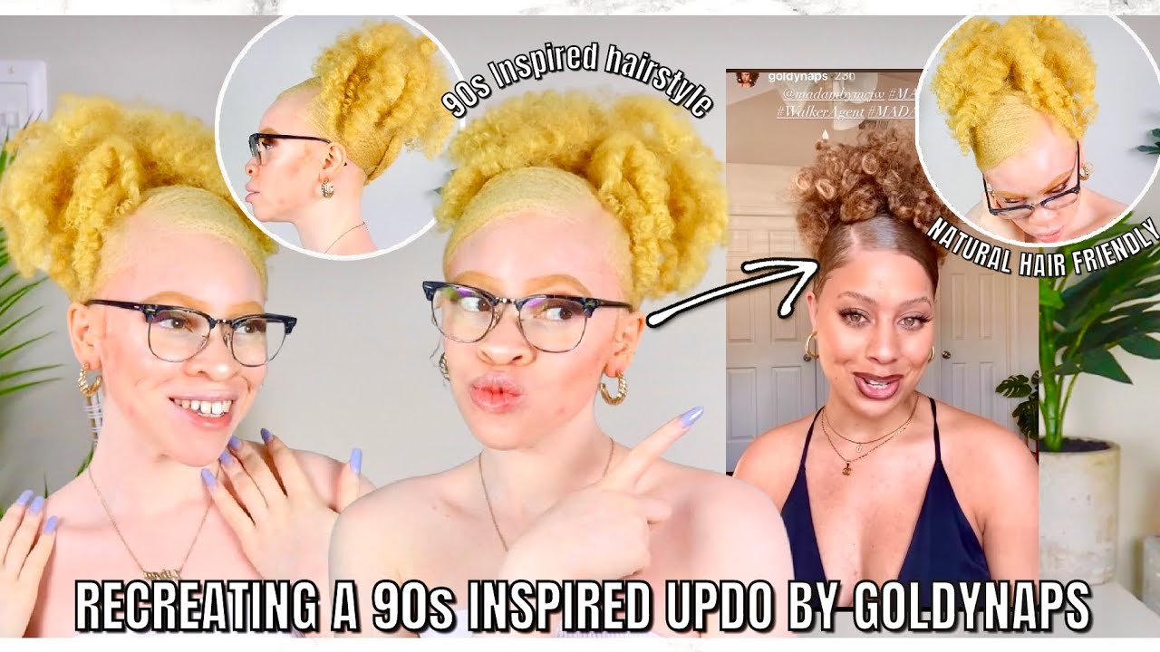 RECREATING A 90s INSPIRED UPDO ON MY NATURAL HAIR | Iyana LeShea - YouTube