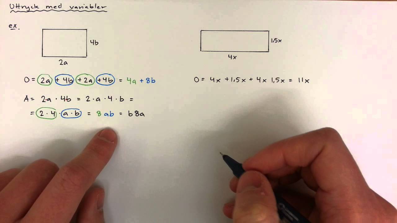 8 Algebra Uttryck Med Variabler Youtube