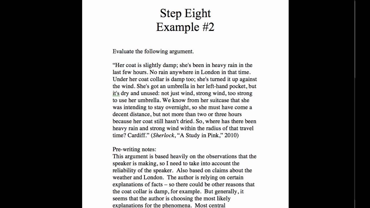 Step 8: Evaluating Arguments [Example 2] - YouTube