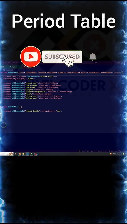Element Period Table Html Css Javascript Viral Shorts Multicoderx Sourcecode Trending