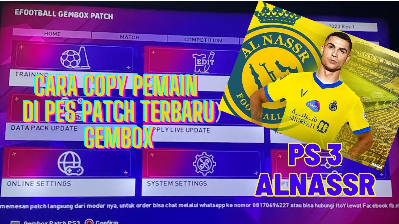 CARA COPY PEMAIN DI PES PS 3 (BASE COPY) - YouTube
