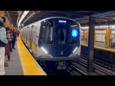 A, B, C, and D trains at 145th Street (With R211, NIS train entering ...