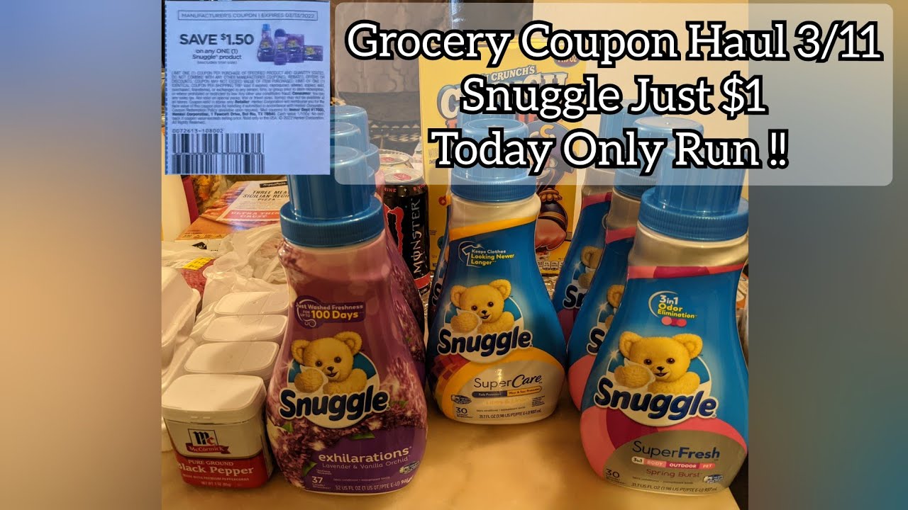 Grocery Coupon Haul 3/11 Snuggle Just $1 !! - YouTube