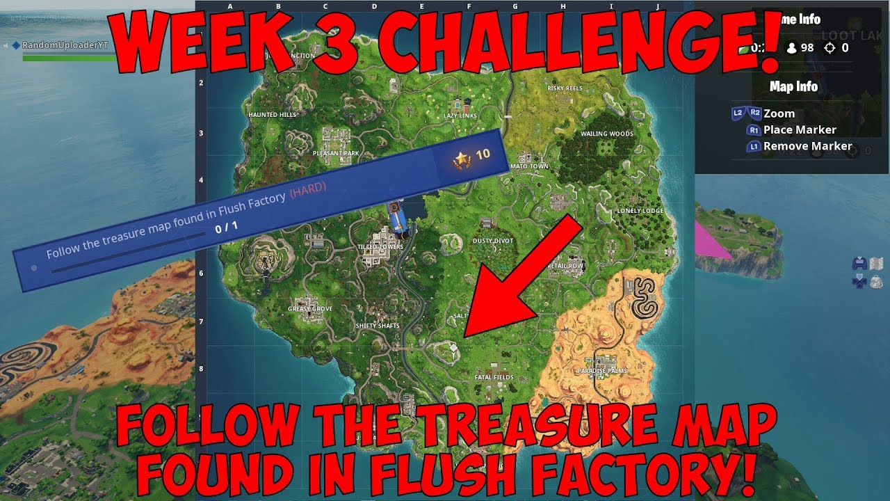 "Follow The Treasure Map Found In Flush Factory" (LOCATION!) Fortnite ...