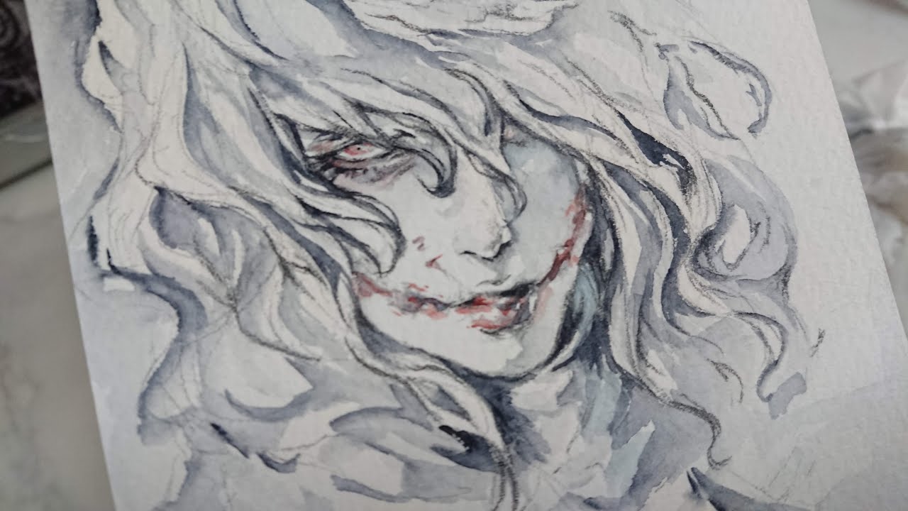 【WATERCOLOR SPEEDPAINT】 Ink blue - YouTube