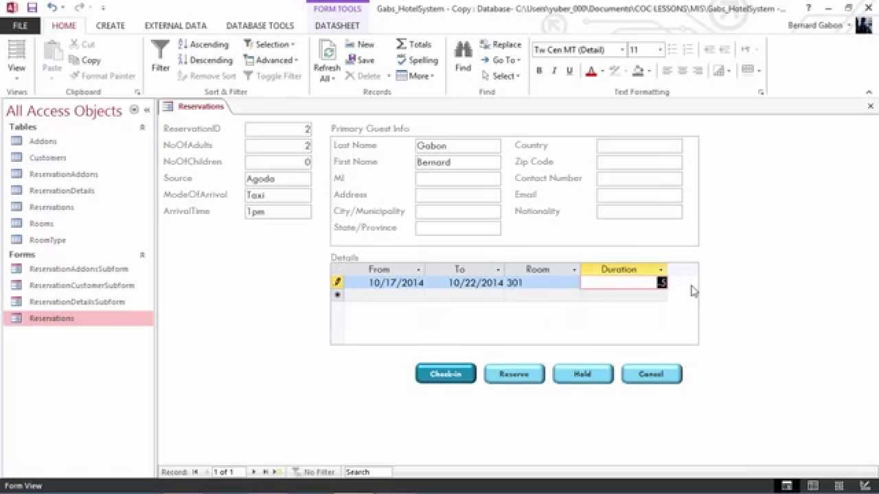 Hotel System - Computing the Duration of Stay - YouTube