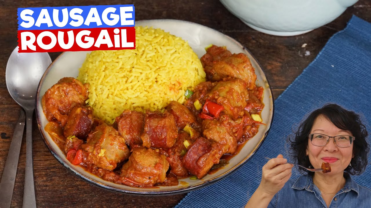 Sausage Rougail, emblematic dish of Réunion Island with tomatoes ...