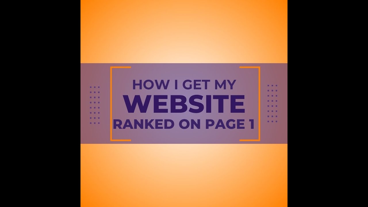 How I get my website ranked on page 1 - YouTube