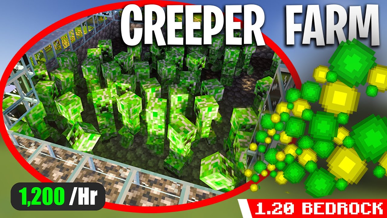 Powerful CREEPER FARM for Minecraft Bedrock 1.21 - YouTube