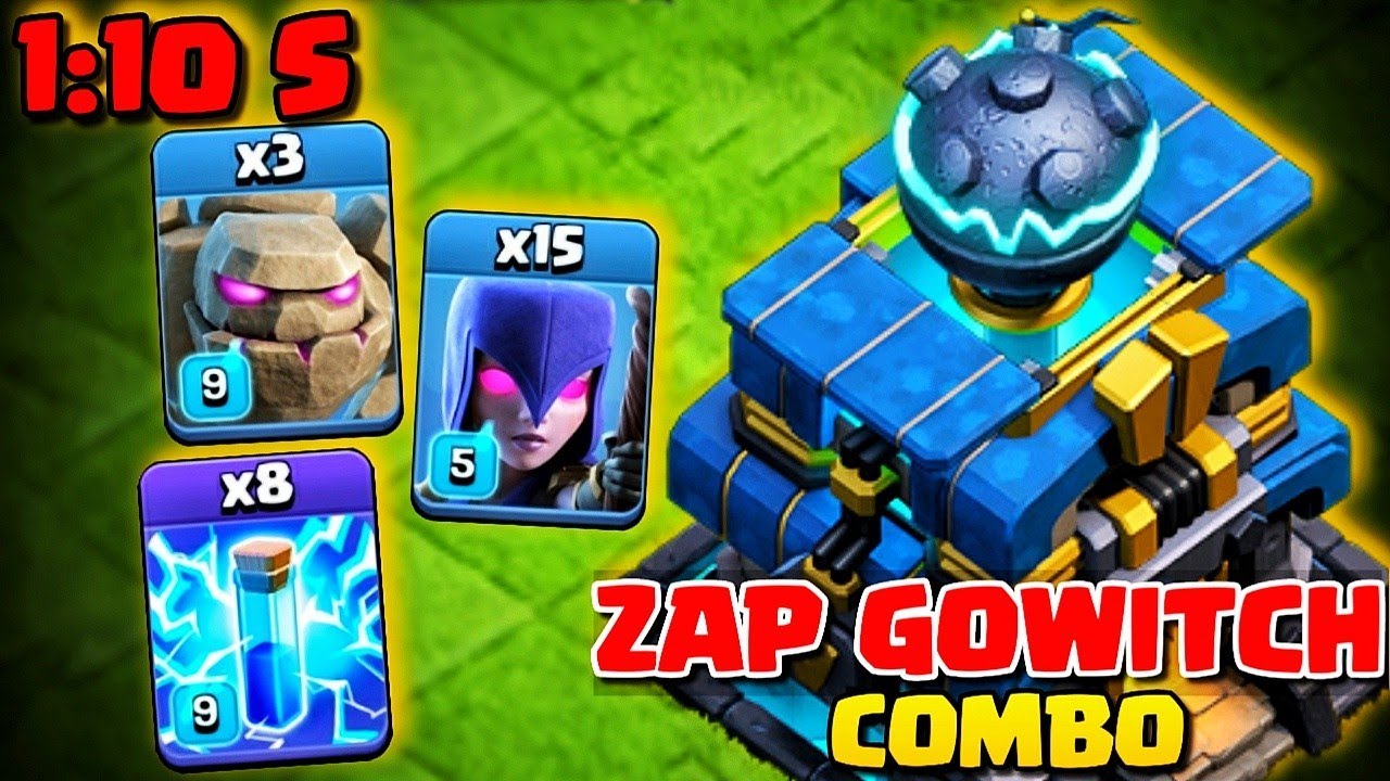 ZAP GOWITCH TH12 ATTACK STRATEGY 2025 BEST ZAP GOWITCH COMBO TH12 GOLEM ...
