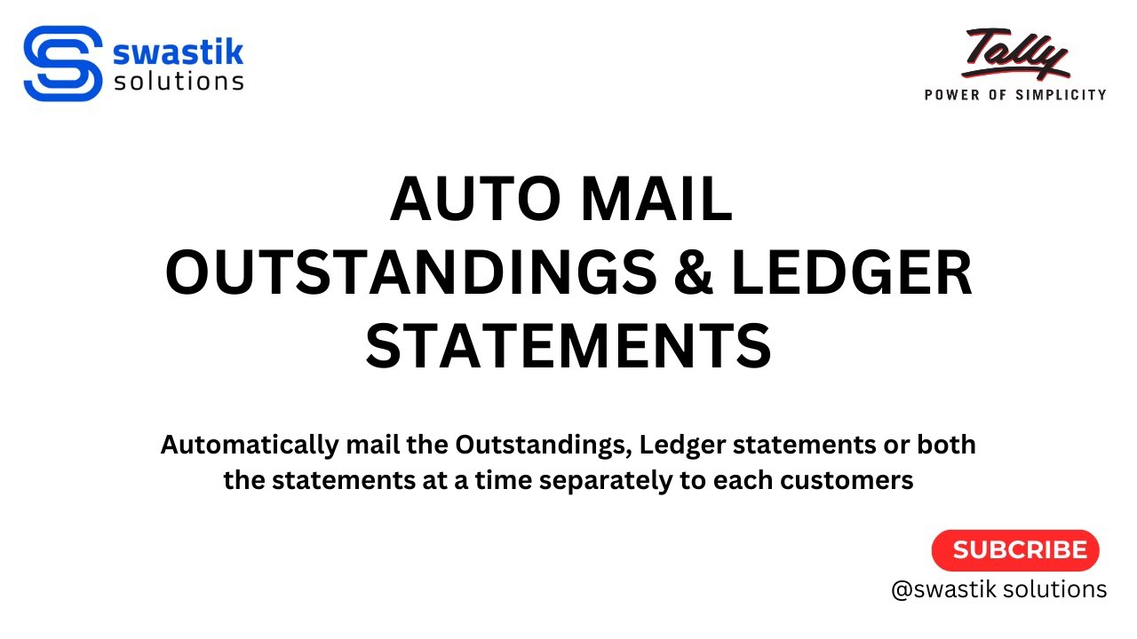 AUTO MAIL OUTSTANDING & LEDGER STATEMENT | TALLY ADD-ON MODULE - YouTube