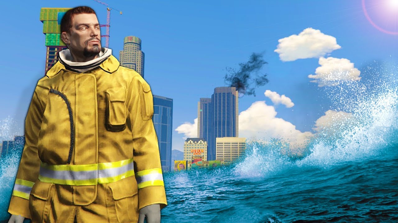 Massive HURRICANE & TSUNAMI Destroys Los Santos in GTA V Mods Gameplay ...