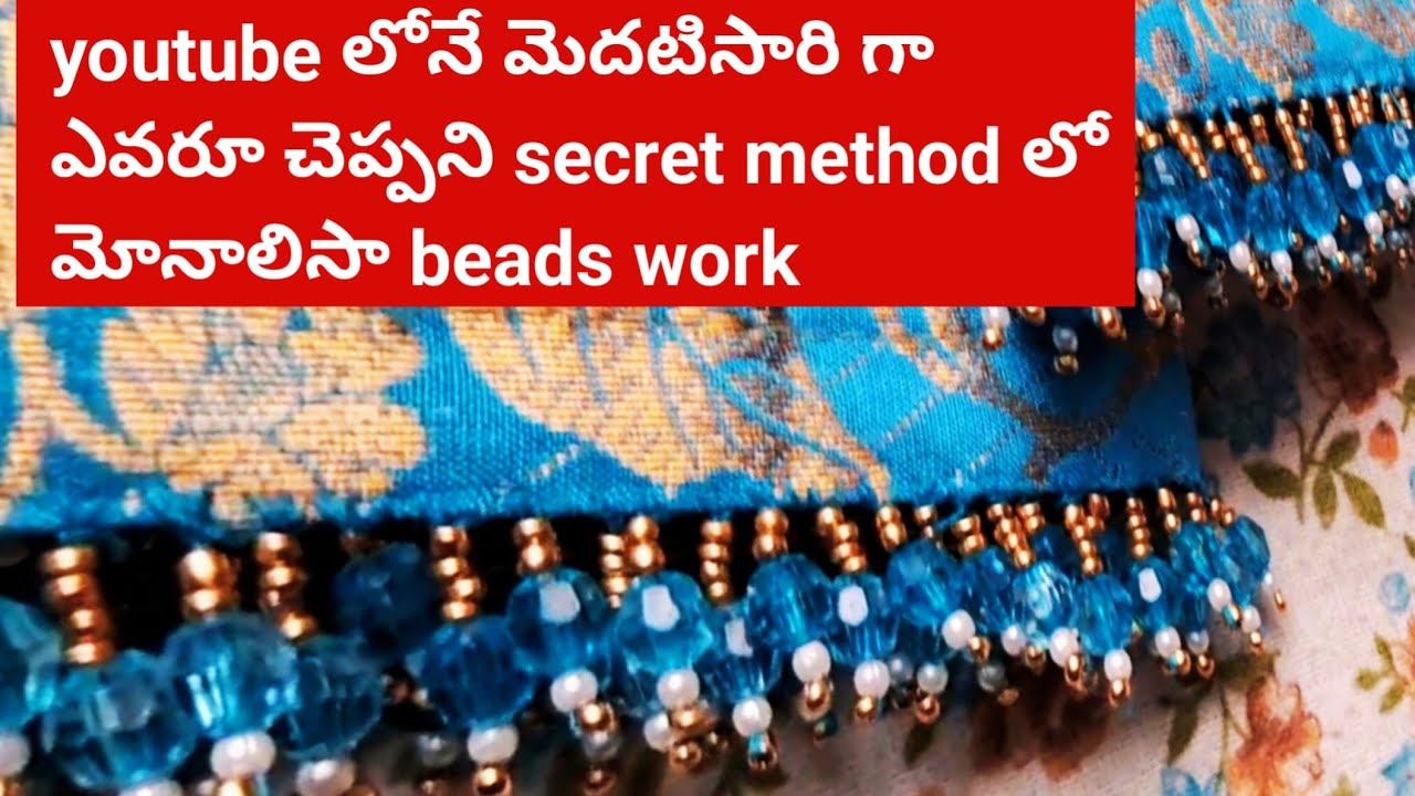 hanging beads aari work🪡unique method|hand sleeve pearl hangings|blouse ...