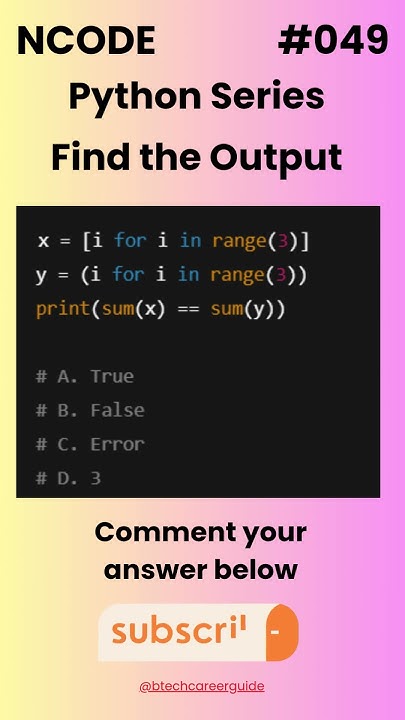 NCODE #049 | Find the Output | Comment your Answer Below | #coding # ...