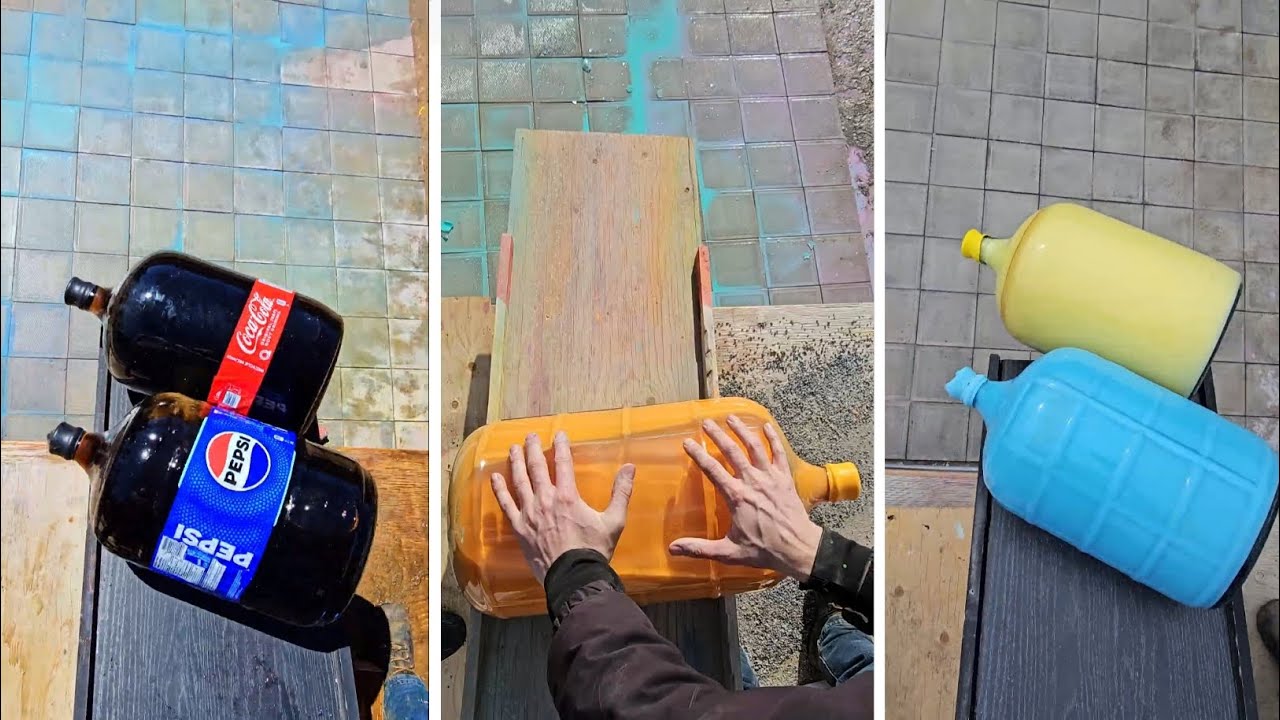 Breaking Glass Bottles ⚠️🔥 Crushing crunchy And soft things! - YouTube