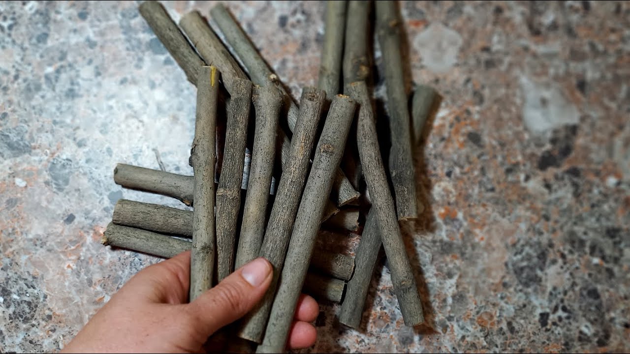 A SIMPLE IDEA that can be made from dry twigs. Crafts from branches ...