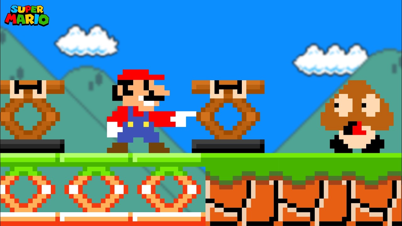 Mario Turns Everything into Trampolines in Super Mario Bors. - YouTube