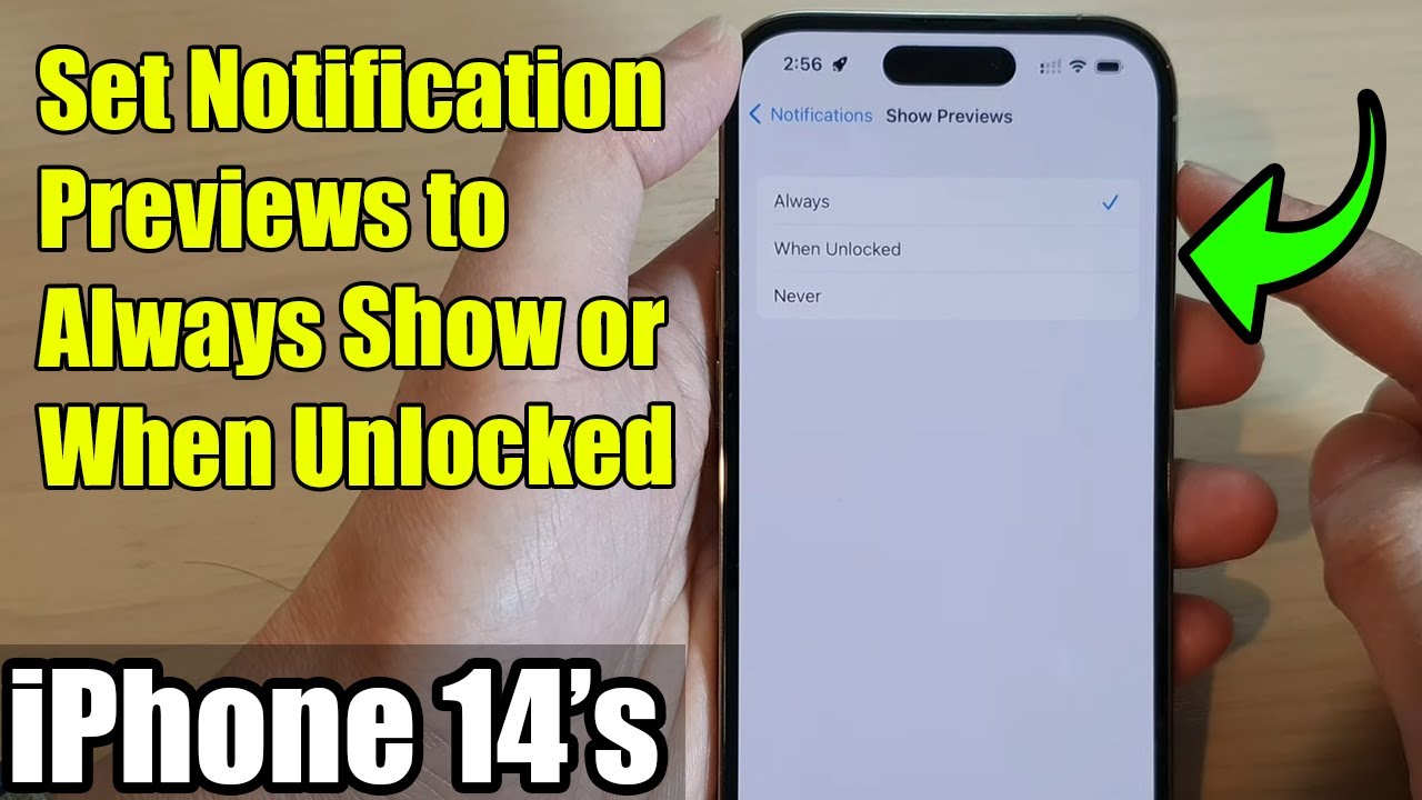 iPhone 14's/14 Pro Max: How to Set Notification Previews to Always Show ...
