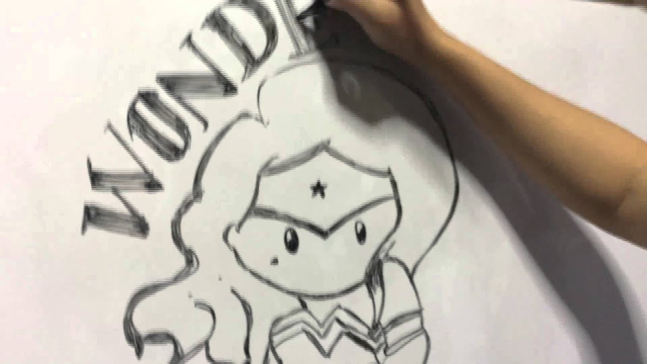 How to draw a chibi Wonder woman - YouTube