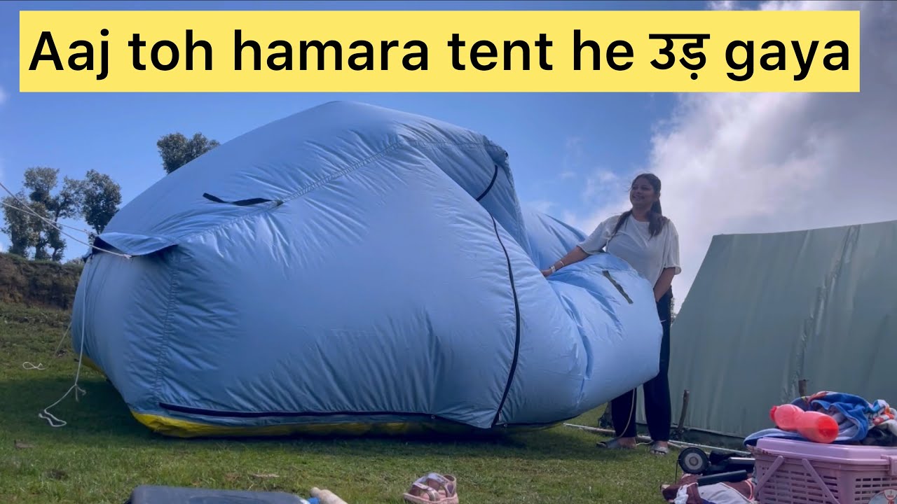 Aaj toh hamara tent 🏕️ he उड़ gaya || Hamne breakfast me B'nai Aloo ...