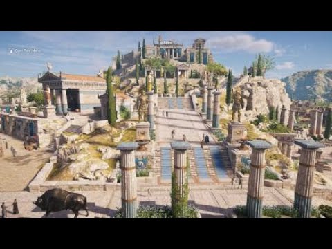 Ancient Greek Temple Ambience - Looking at the Acropolis Athens ...