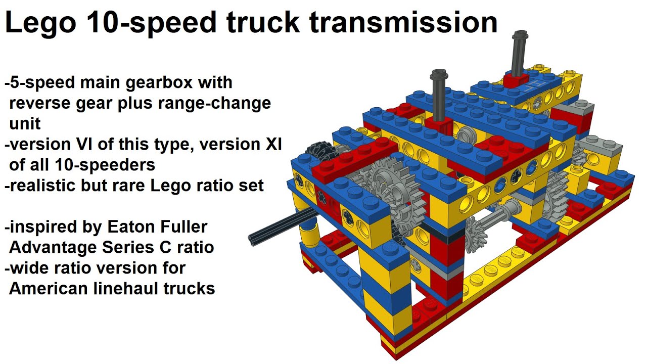 Lego 10-speed truck transmission with range-change unit, version VI ...