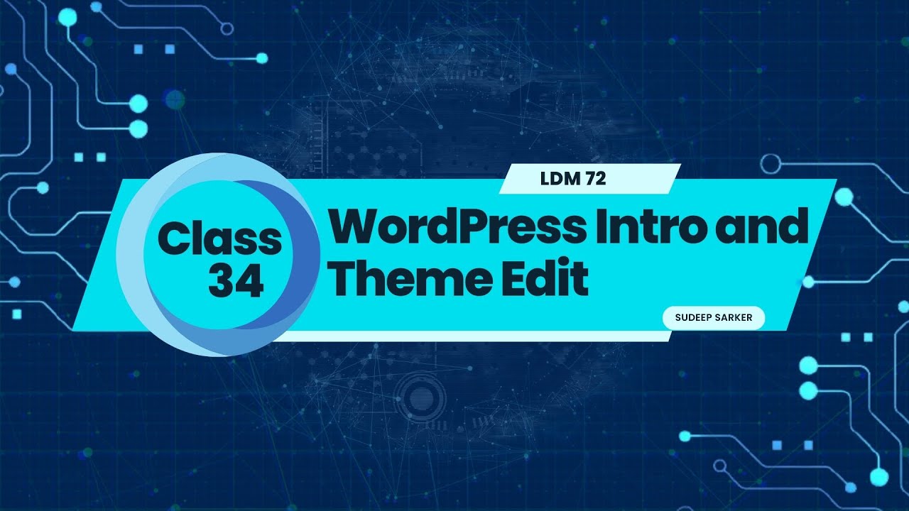 WordPress Intro and Theme Edit Class 34 - YouTube