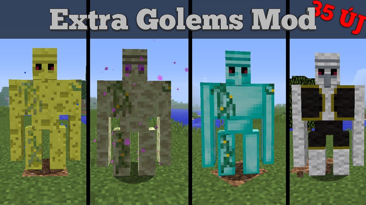 35 ÚJ GÓLEM A MINECRAFTBAN! | Extra Golems Mod - YouTube