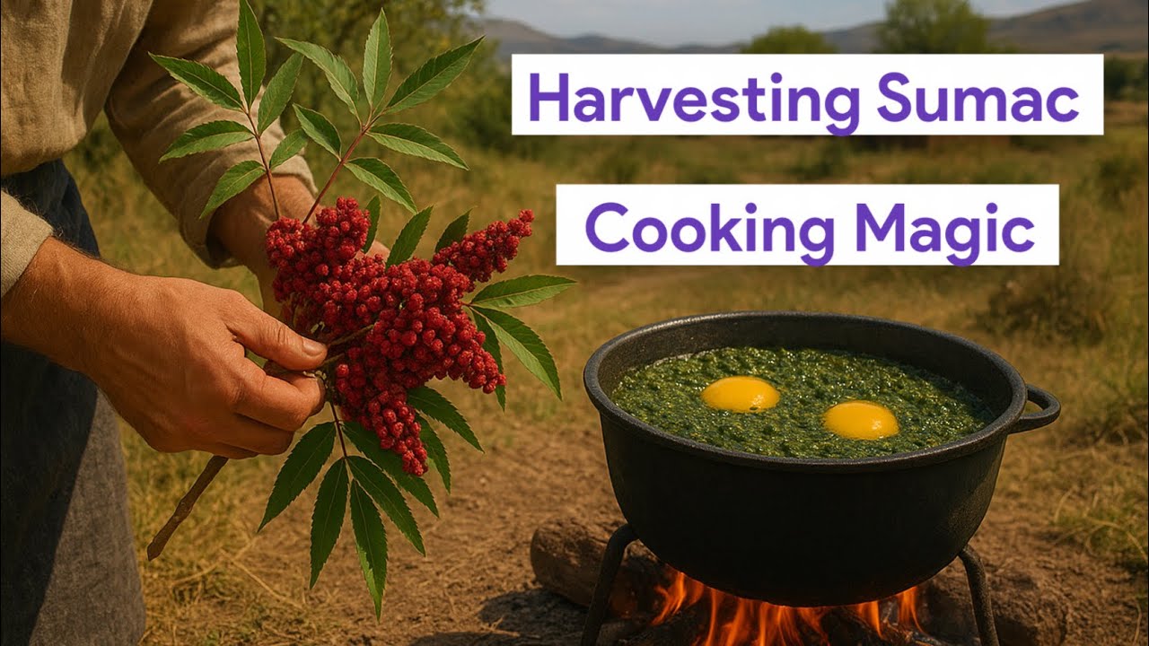 Harvesting Fresh Sumac(P1)+ Cooking a Traditional Stew with Eggs! - YouTube