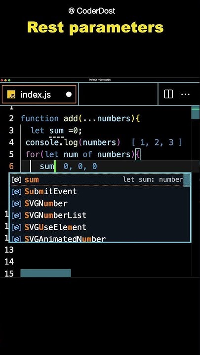 Rest Parameters In Javascript Javascript Reactjs Shorts Hindi Javascript Interview Questions