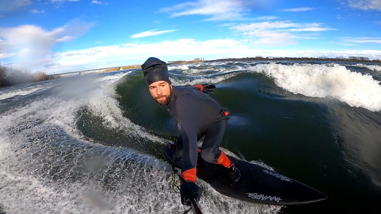 Surfing TWO MINUTE LONG WAVE! Montreal when levels are PERFECT - POV ...