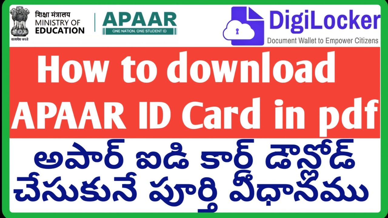 How to download APAAR ID Card Student Academic Bank of Credits APAAR ...
